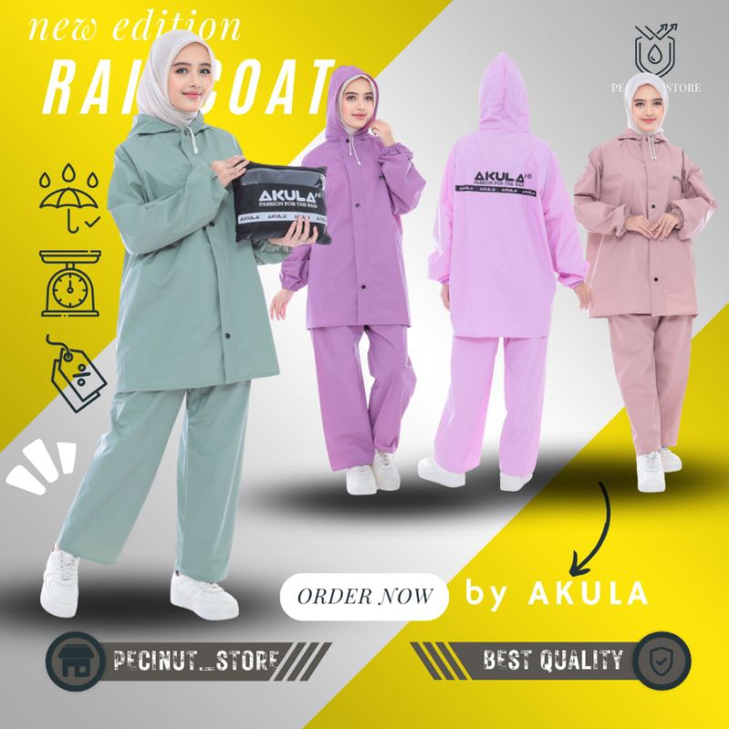 Jual AKULA Jas Hujan Raincoat Pria Wanita Dewasa Terbaik Bahan PVC Anti Rembes | Shopee Indonesia