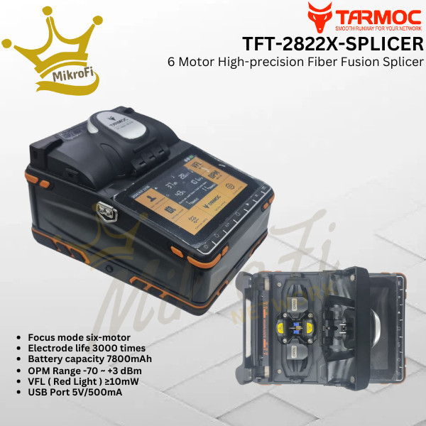 Jual Tarmoc TFT-2822X-SPLICER | 6 Motor Fiber Optic Fusion Splicer Alat ...