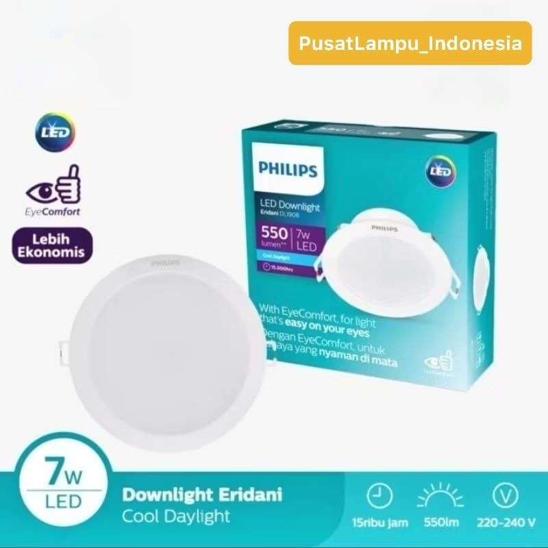 Jual LAMPU PHILIPS DOWNLIGHT ERIDANI G2 DL190B 7W 7 WATT D100 4" / LAMPU LED DOWNLIGHT PHILIPS ...