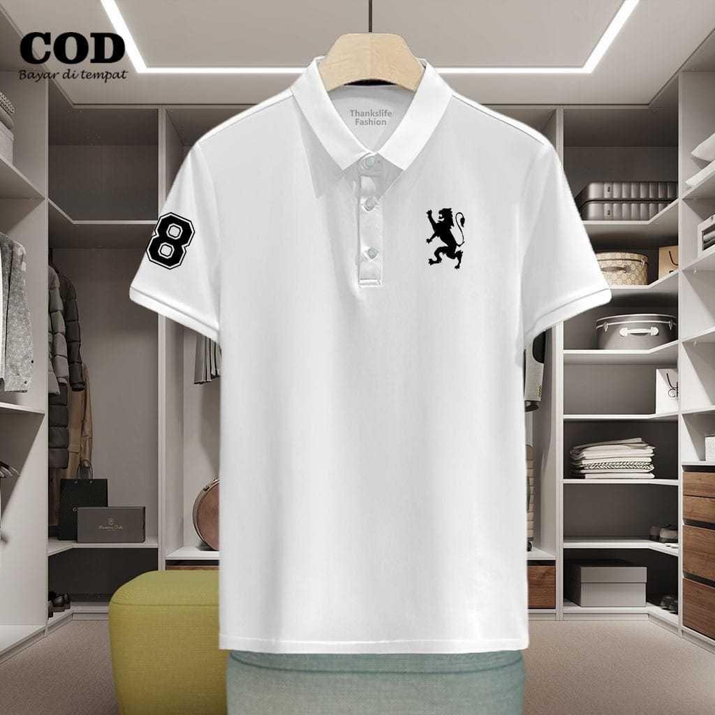 Jual Baju Distro Style Polo Kerah Singa + Lengan Text Hitam Kaos Polo T ...