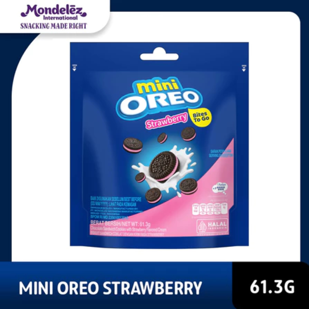 Jual Mini Oreo Biskuit Strawberry 61.3g Untuk Traveling | Shopee Indonesia