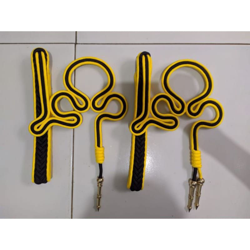 Jual TALI KOMANDO PRAMUKA VARIASI HITAM LIST KUNING KOOR TNI POLRI ...