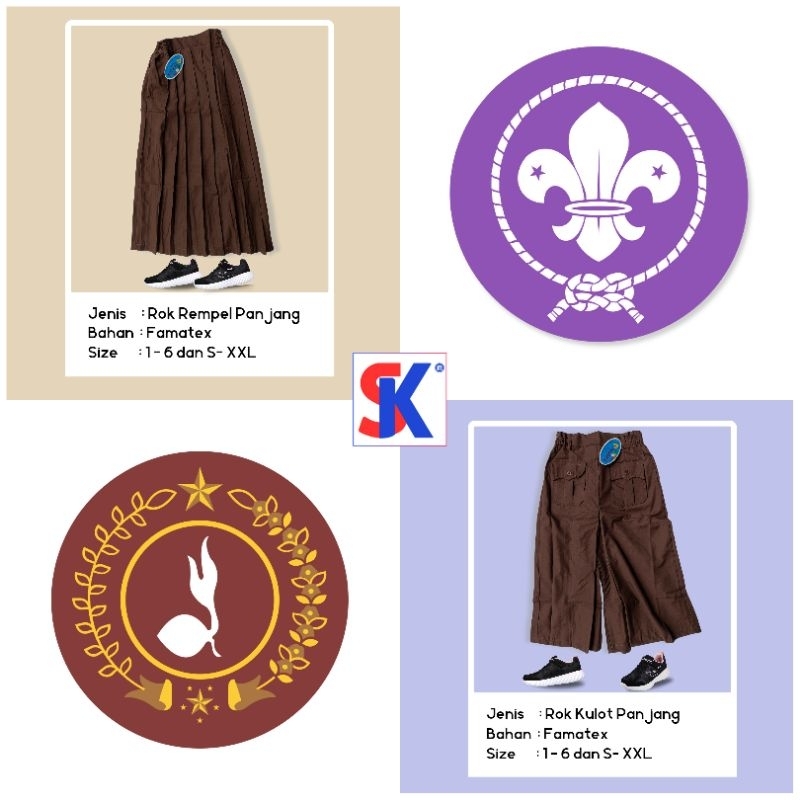 Jual Rok Pramuka SD Panjang / Rok Pramuka SD Panjang Rempel Kulot ...