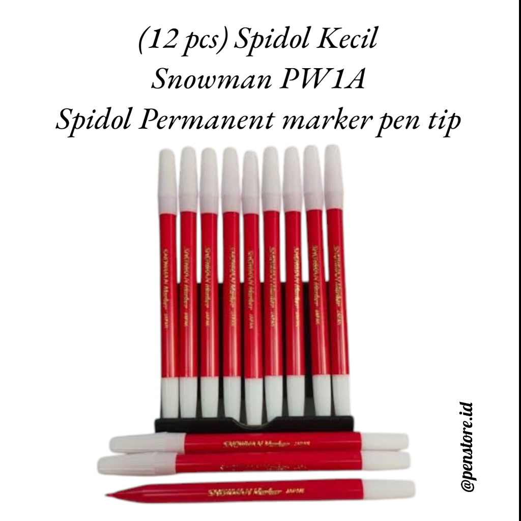 Jual (Pack = 12 pcs) Spidol Kecil Snowman PW1A / Spidol Permanent ...