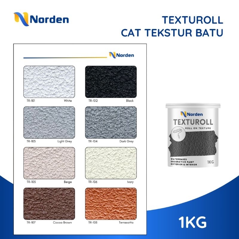 Jual TEXTUROLL Cat Tembok Tekstur Aplikasi Roll 1Kg NORDEN Texture Wall ...