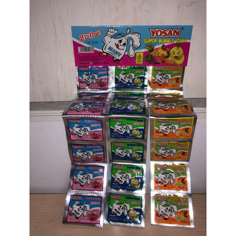 Jual Yosan Permen Karet Lembar – Isi 24pcs | Permen Jadul dengan Hadiah ...