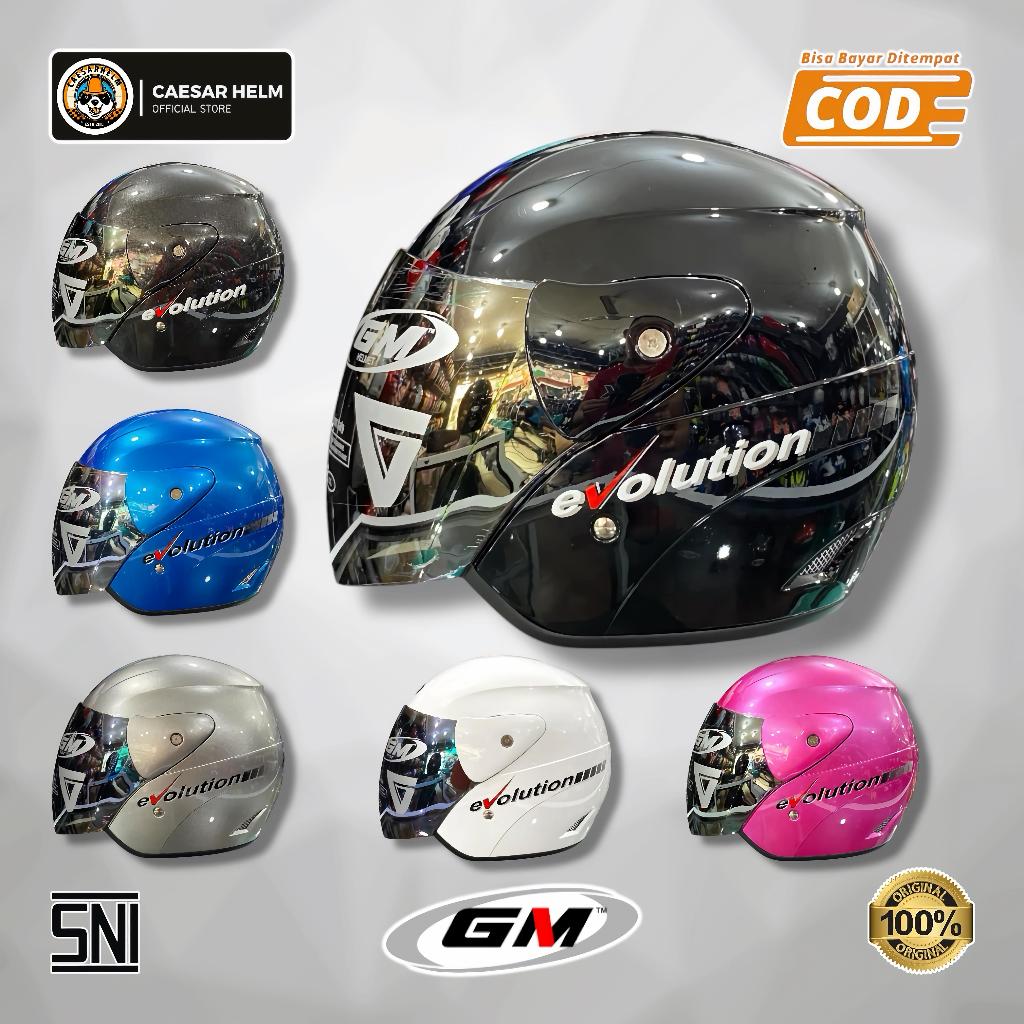 Jual GM Evolution Solid Warna Lengkap - Helm Half Face - [CAESAR HELM ...