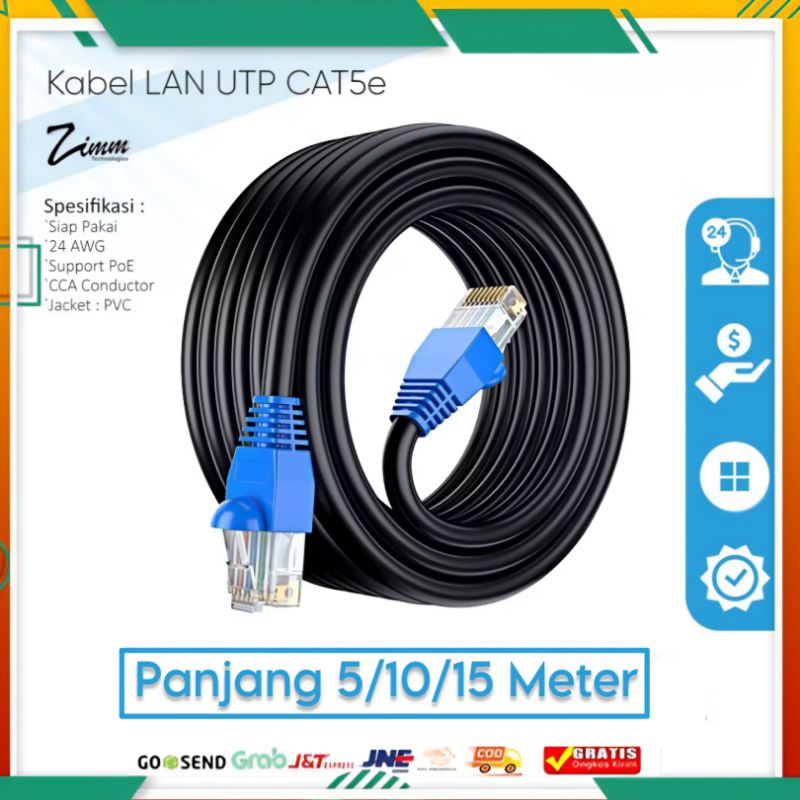 Jual Kabel LAN Indoor CAT5E ZIMMLINK UTP Support POE High Qualïty ...