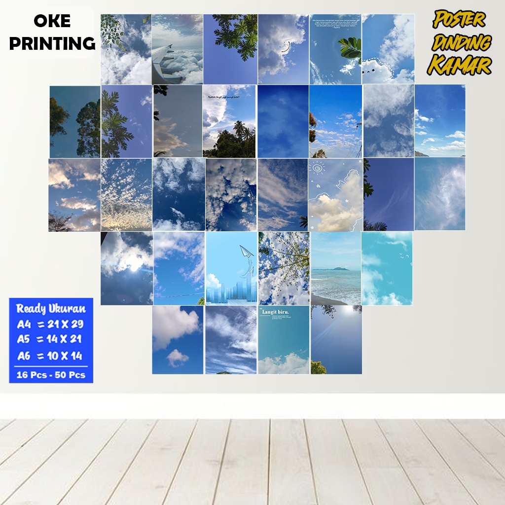 Jual Poster Dinding Kamar sky blue / Poster Dinding sky / Hiasan ...