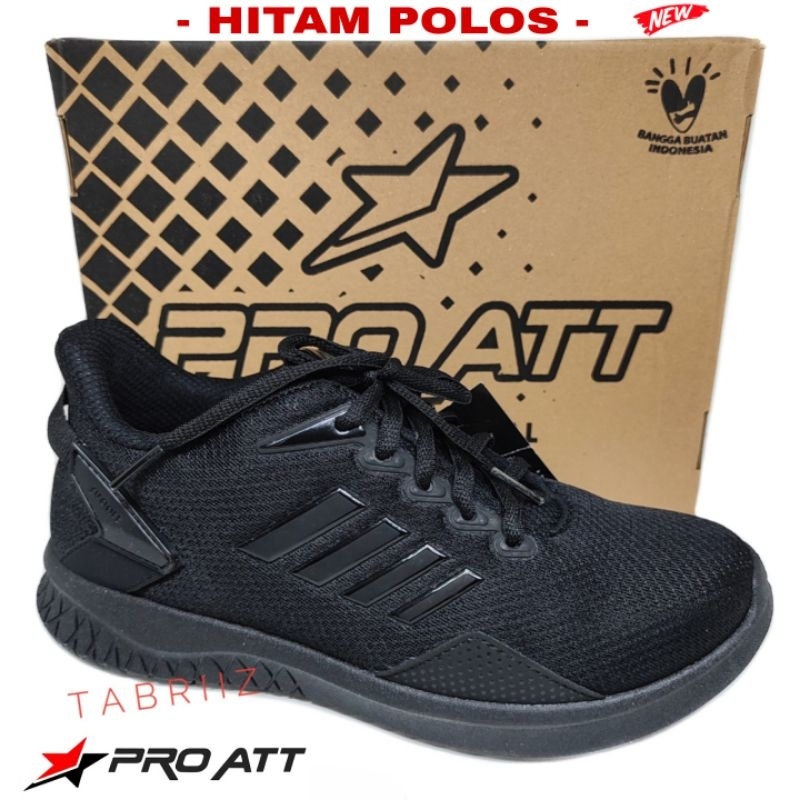 Jual BARU Sepatu PRO ATT HITAM POLOS Sepatu Tali Sneaker PRO ATT Sepatu anak Sepatu Dewasa PRO ...