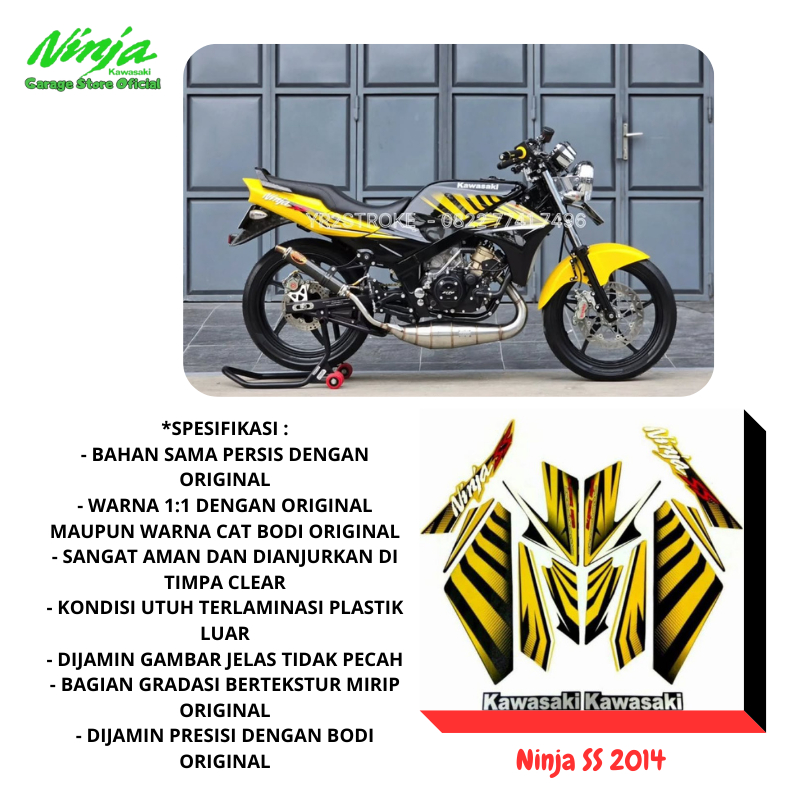 Jual Striping Kawasaki Ninja SS Kuning 2014 2015 Zebra Original ...