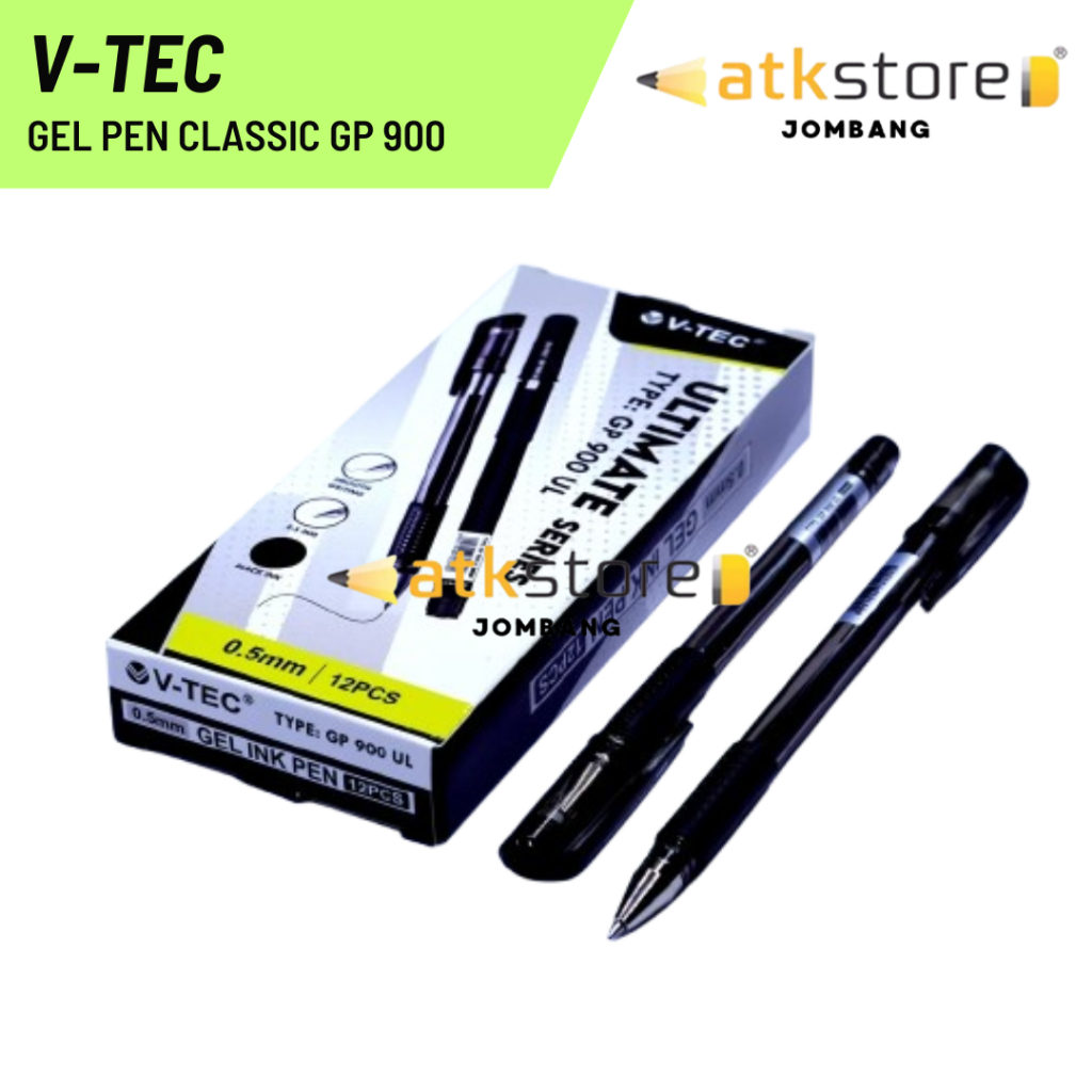Jual V-TEC Gel Pen Classic GP 900 UL 0.5MM / Gel Pen Bulpen Pena Vtec ...