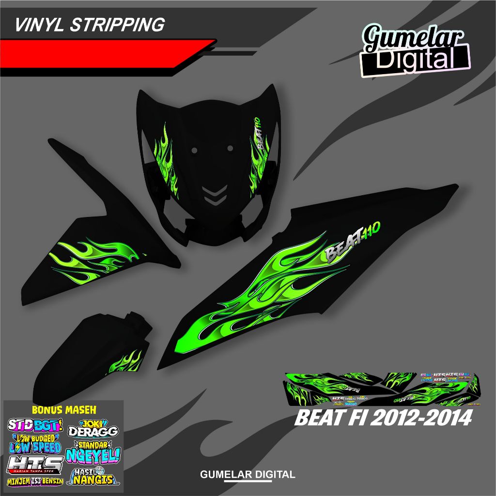 Jual STRIPPING SIMPEL HONDA BEAT FI API LIVERY SS R TERBARU | Shopee ...