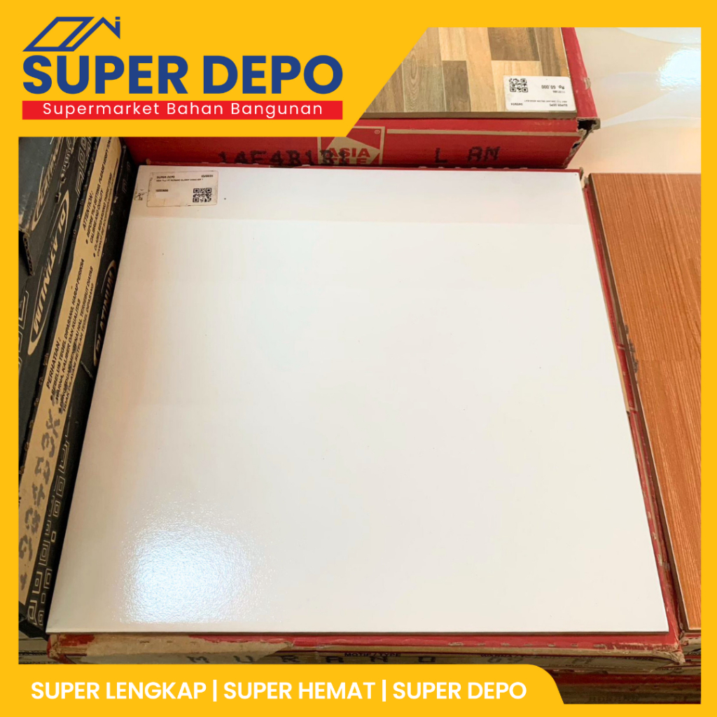 Jual KERAMIK LANTAI ASIA TILE 40X40 CM - MURANO GLOSSY PUTIH POLOS ...