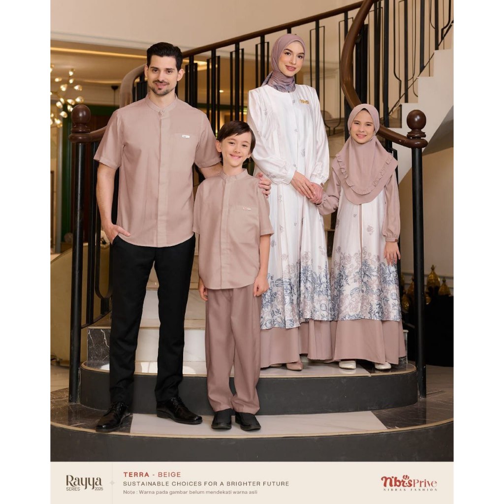 Jual New Rayya Series Terra Beige 2025 / Baju Keluarga Nibras Sarimbit ...