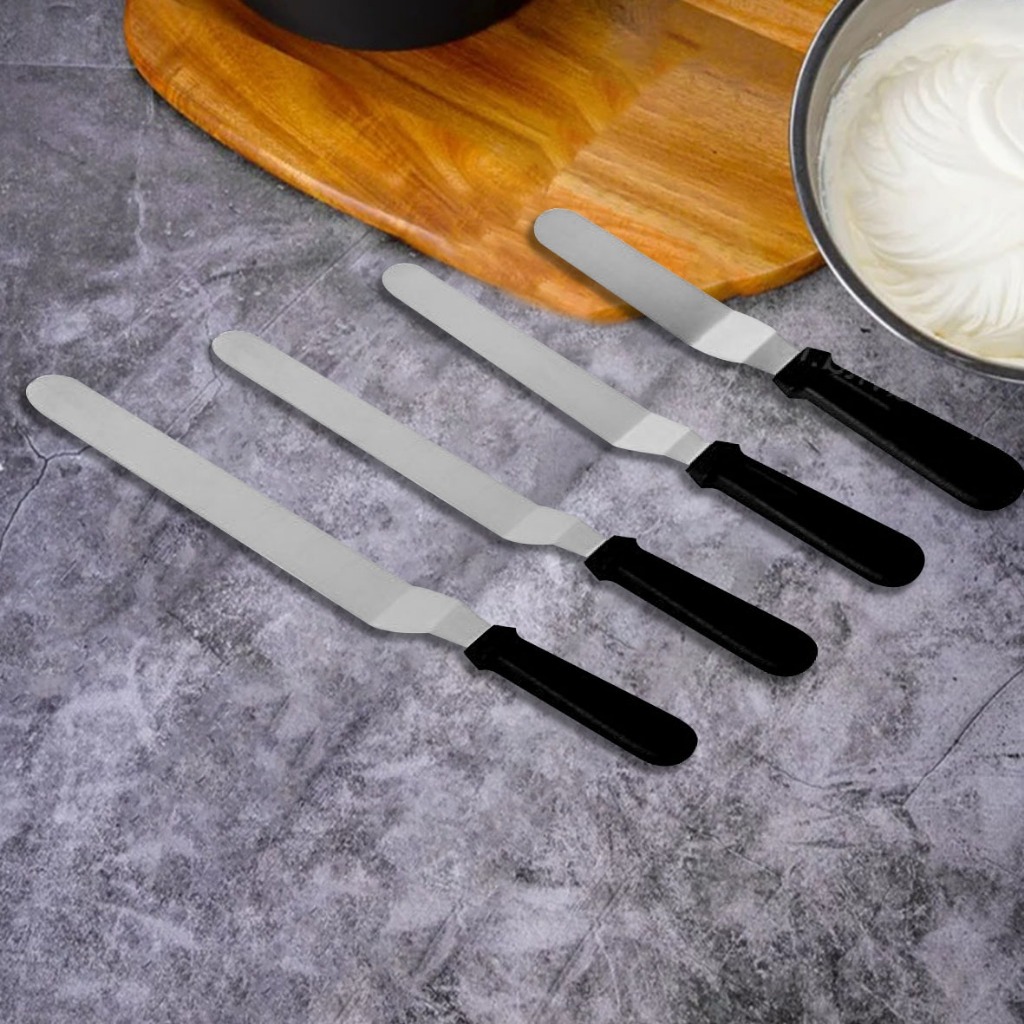 Jual Spatula Stainless Bengkok 6"| 8"| 10"| 12"| Spatula Buttercream ...