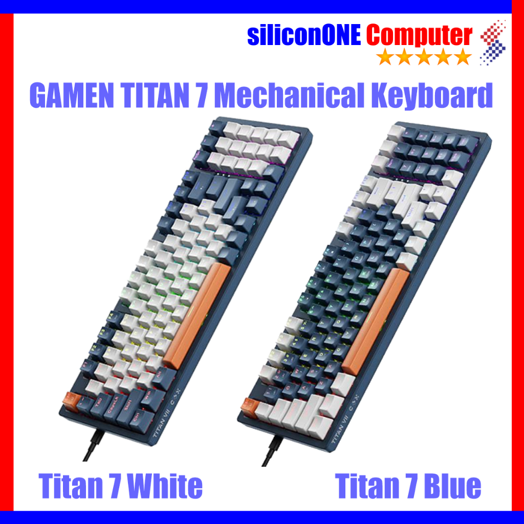 Jual Gamen Keyboard Titan 7 Mechanical Blue / White | Shopee Indonesia