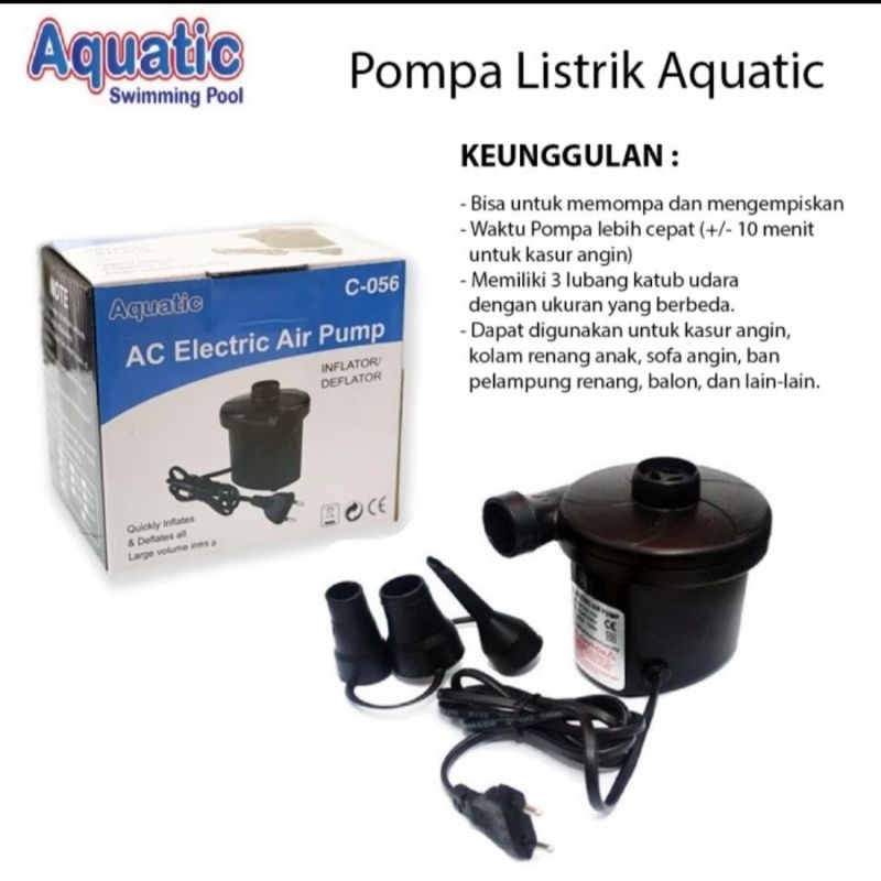 Jual Pompa angin listrik Aquatic kasur angin ban kolam renang balon | Shopee Indonesia