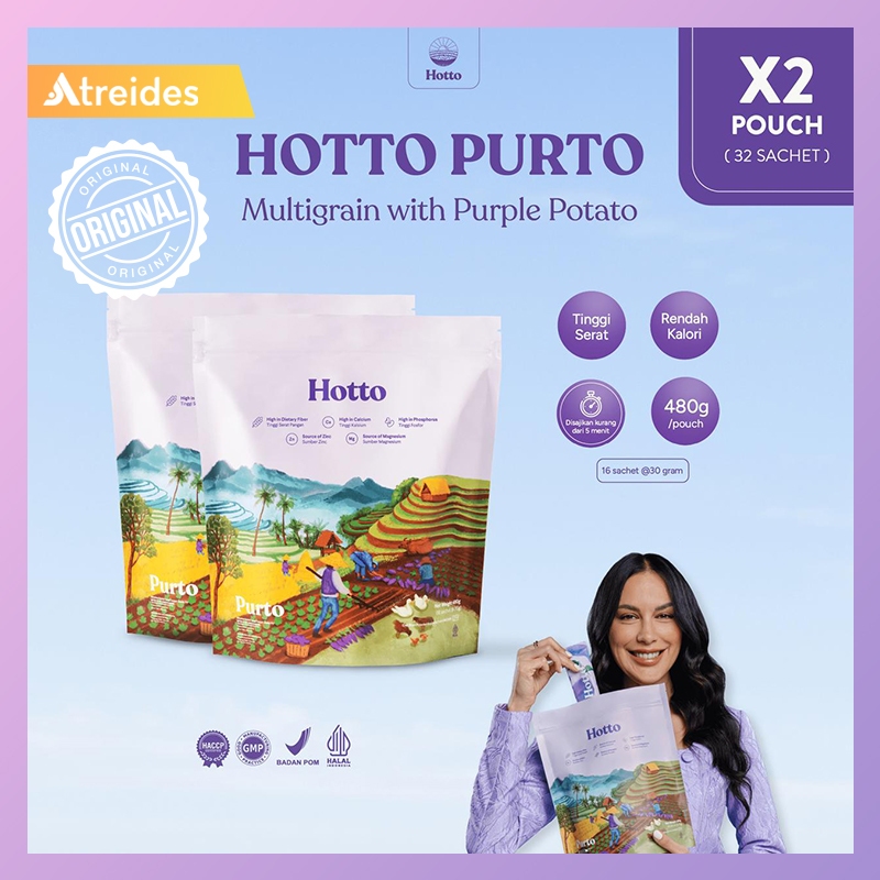 Jual Hotto Purto Original Minuman Sachet Multigrain Metafiber Drink ...