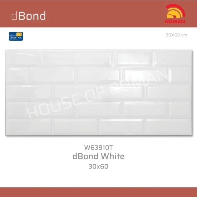 Jual Roman Keramik 30x60 dBond White (Gloss Mood) / Keramik Motif Bata ...