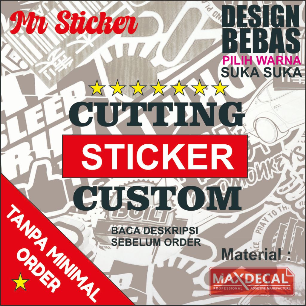 Jual Cutting sticker custom design bebas suka suka | Shopee Indonesia