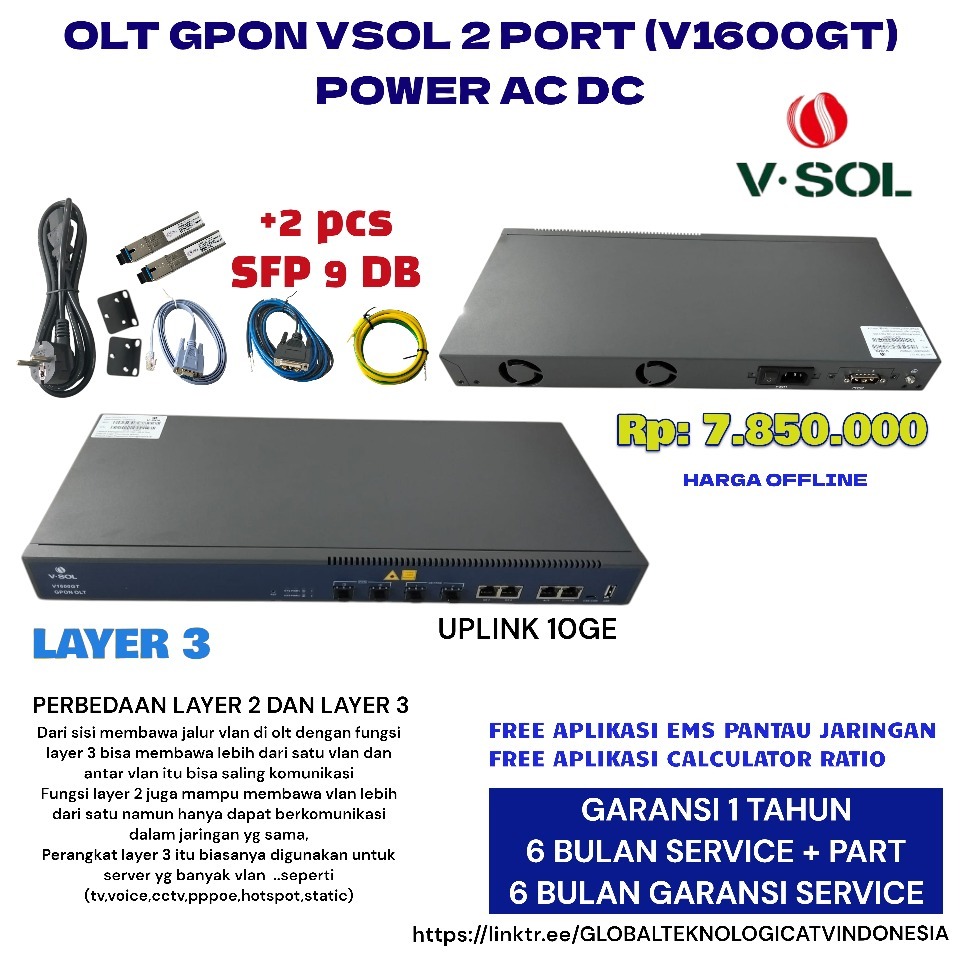 Jual OLT GPON VSOL 2 PORT V1600GT | Shopee Indonesia