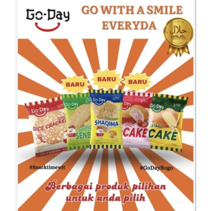 Jual Go Day Rice Crackers Shaqima Mustard Strawberry Cake Senbei Mochi ...