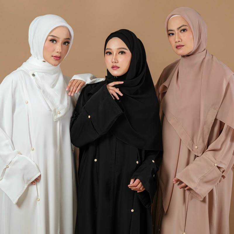 Jual SHARQIAA Eight Buttons Abaya - Include Hijab Shawl/Square | Shopee ...