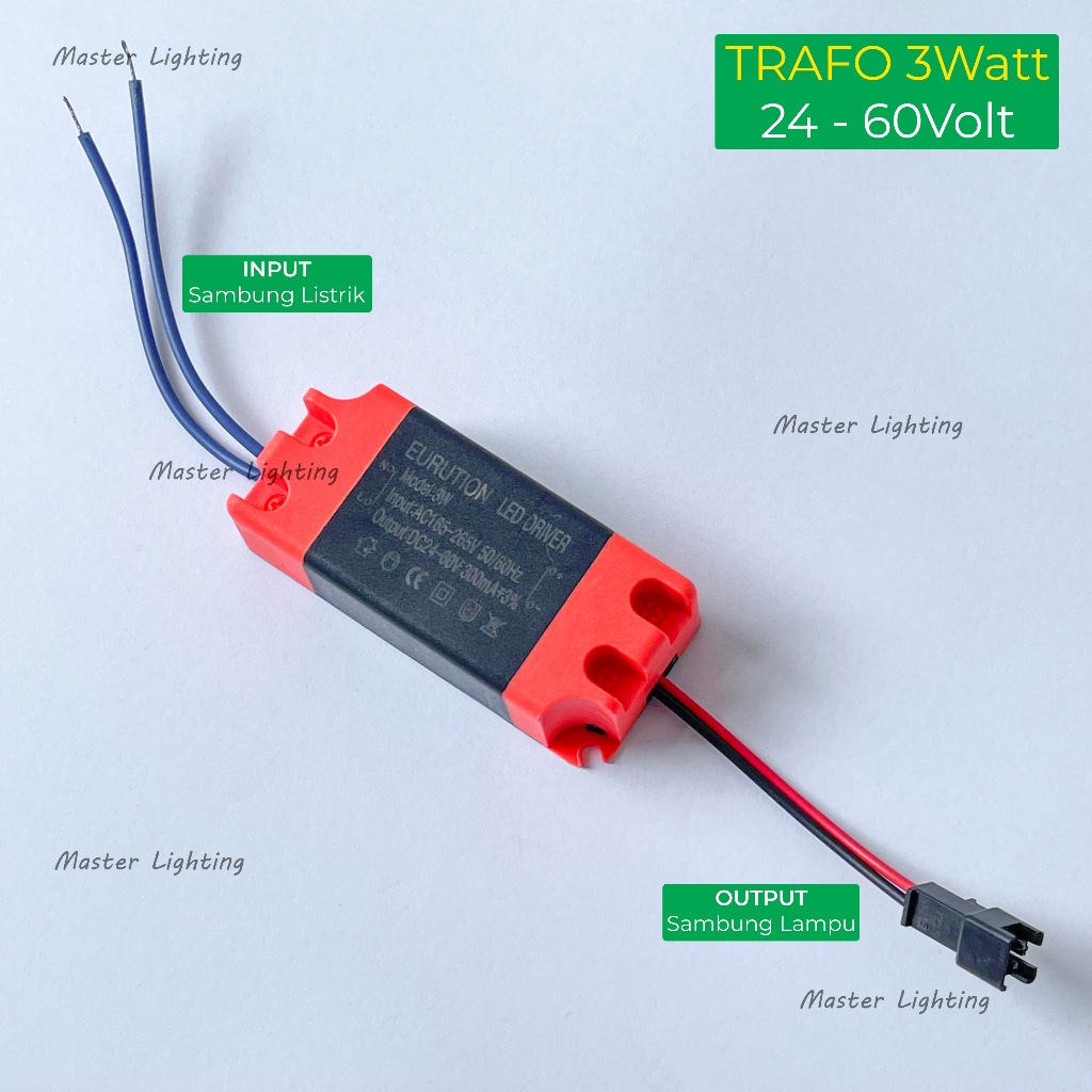Jual Trafo driver led Plastik 3W hpl cob lampu panel downlight power ...