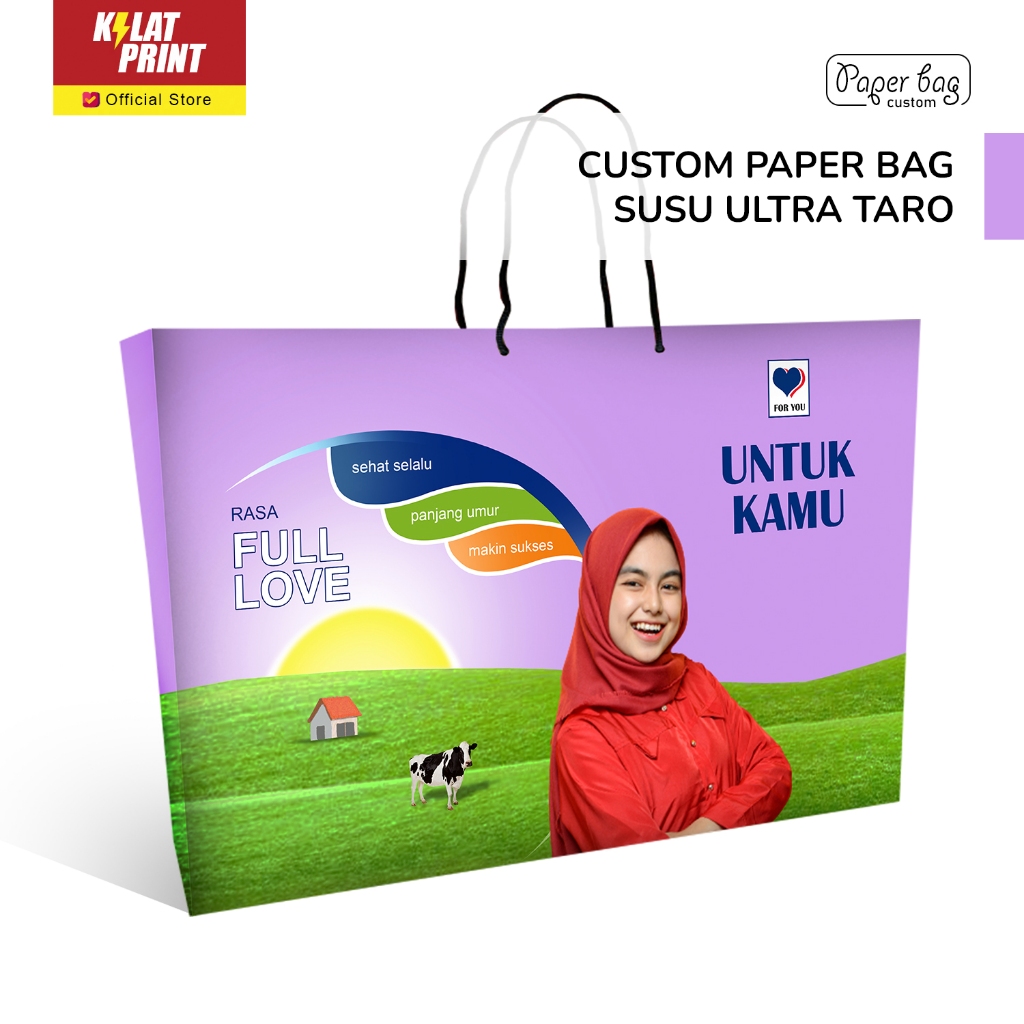 Jual Paper Bag Kado Custom Paperbag Ala Susu Ultra Taro | Shopee Indonesia