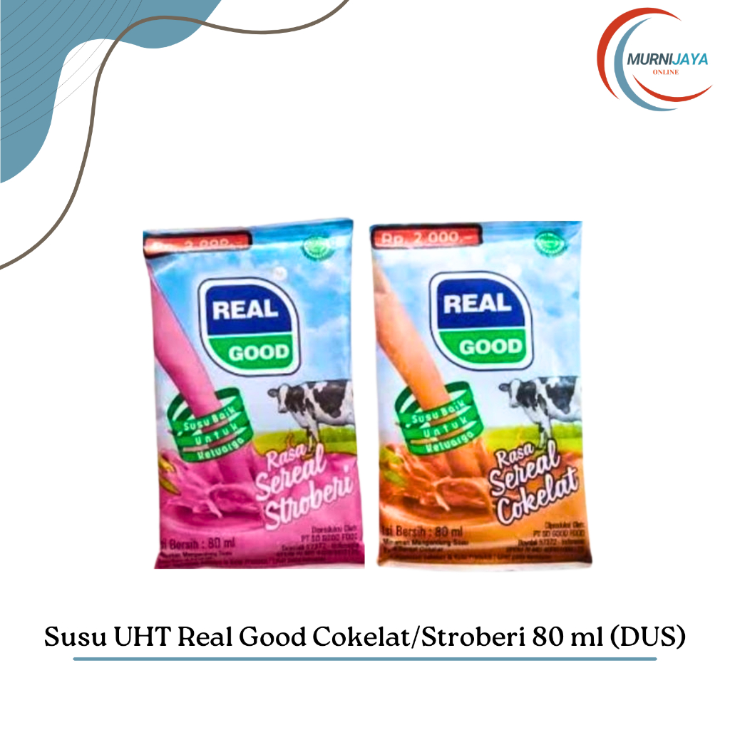Jual Susu UHT Real Good Cokelat/Stroberi 80 ml (DUS) | Shopee Indonesia