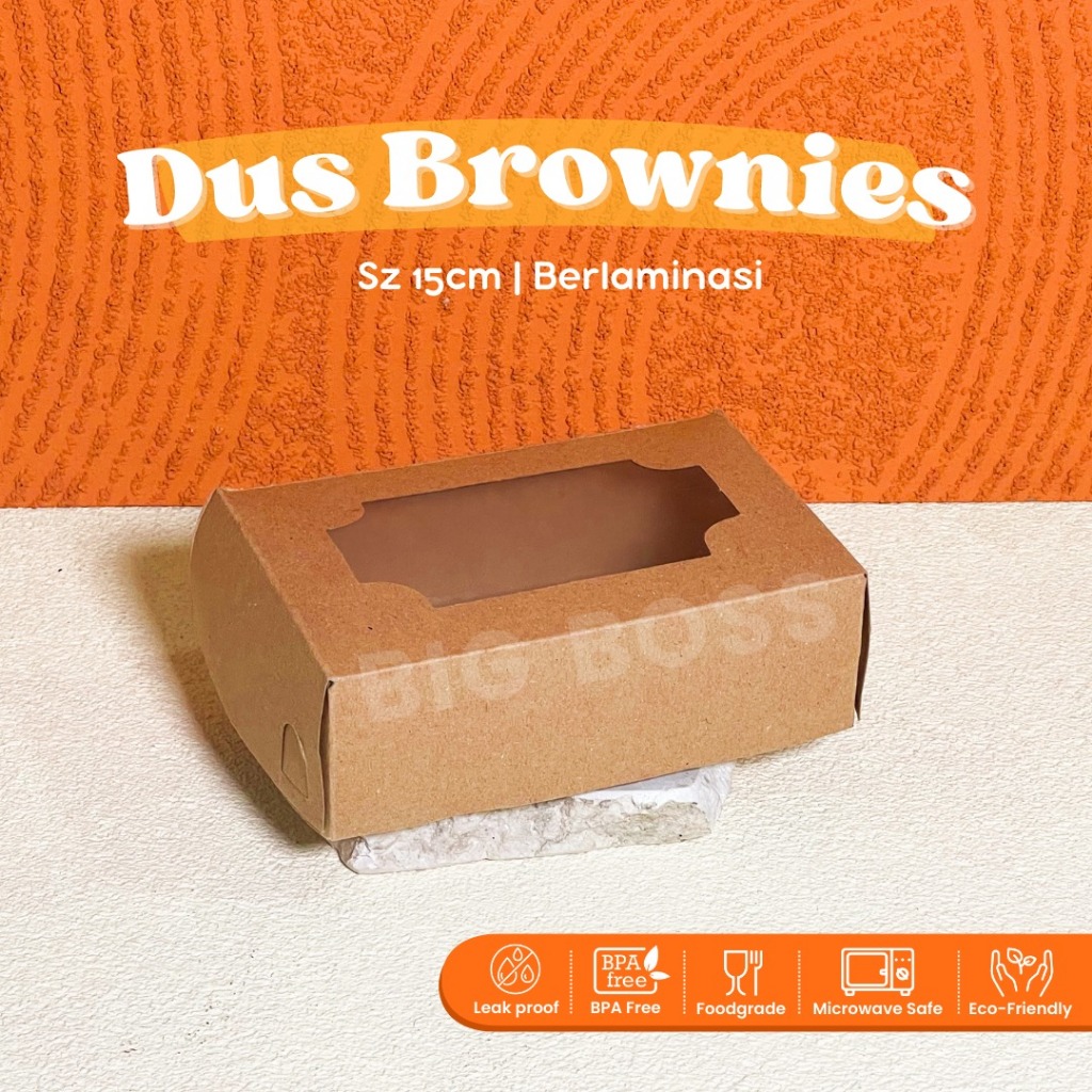 Jual Box Kotak Brownies 15x10x5 Coklat Laminasi / Dus Kue Spikoe Donat ...