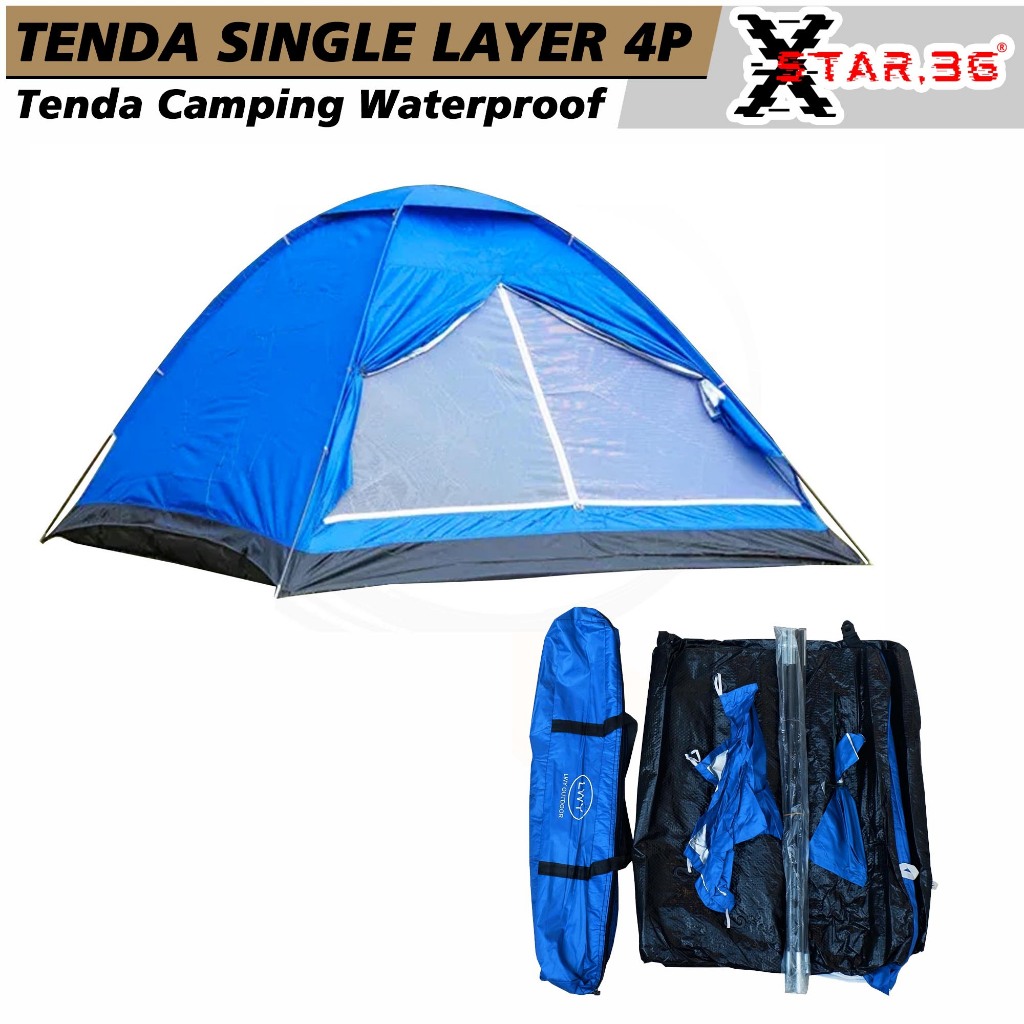 Jual tenda single layer dome 4-5 person waterproof tenda camping ...