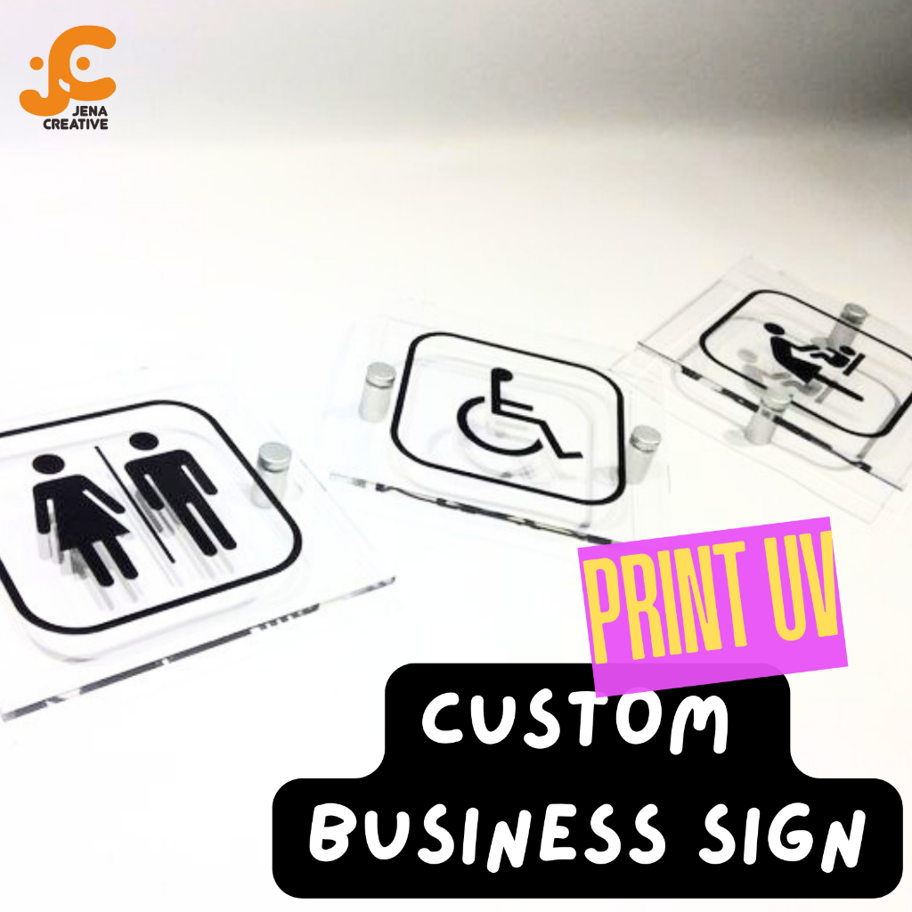 Jual Custom Papan Nama Usaha / Business Sign Akrilik UV | Custom Print ...