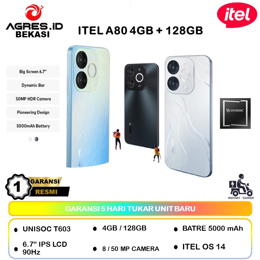 Jual Hp murah ITEL A80 Ram 4GB 128GB Dengan 50MP Super HDR Camera Batre Besar 5000 mAh Garansi ...