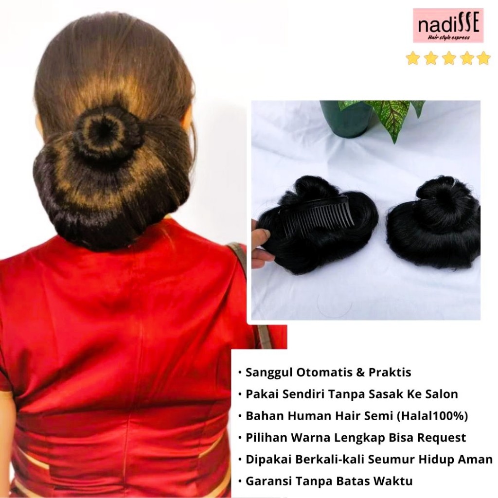 Jual nadiSSE- Sanggul Modern Oval / Cepol Variasi Alami Siap Pakai ...