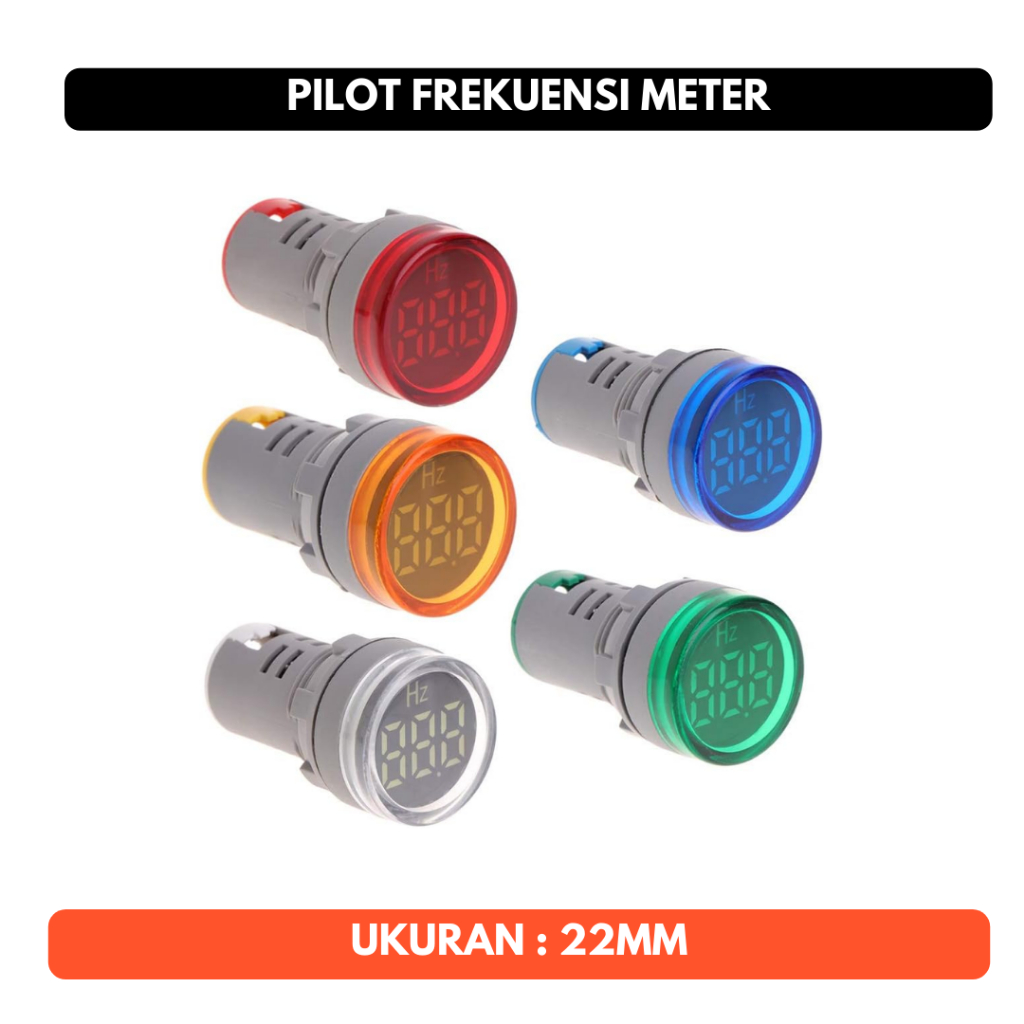 Jual Lampu Pilot Frekuensi Meter Hertz Hz PLN AC Indikator LED 22mm ...