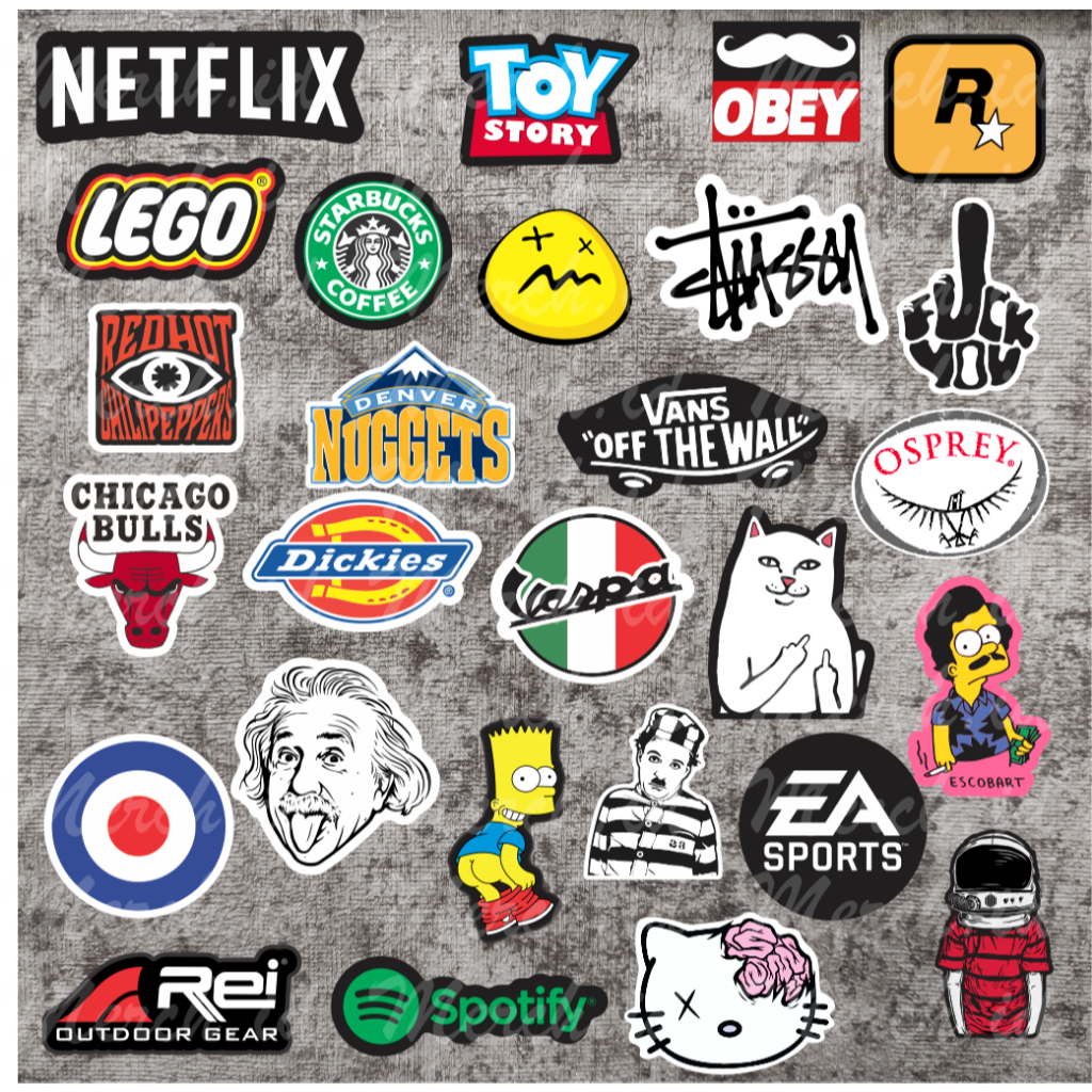 Jual stiker sticker distro brand band metal 55 pcs | Shopee Indonesia