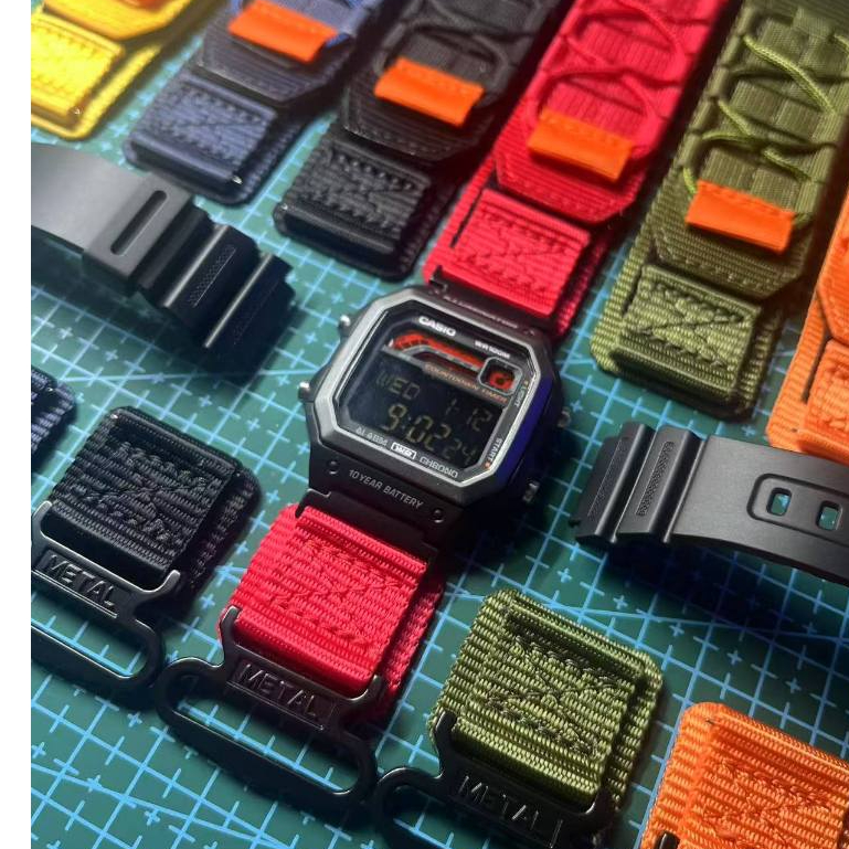 Jual Custom Casio Redline Meter Mod strap military - Black Casio WS1600 ...
