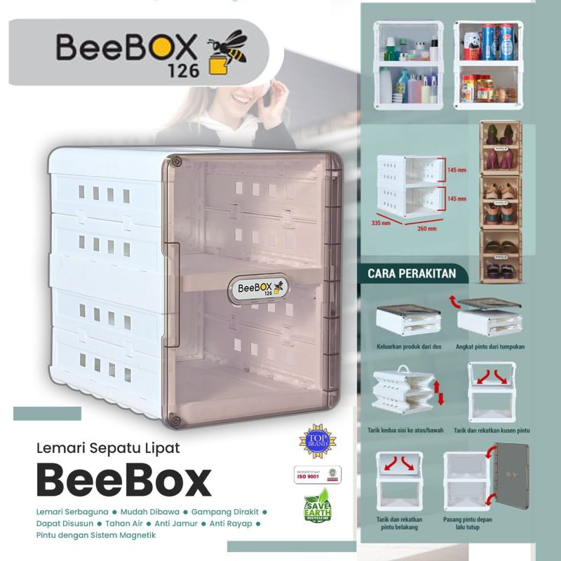 Jual Lemari serbaguna / Lemari sepatu lipat minimalis BEEBOX | Shopee Indonesia