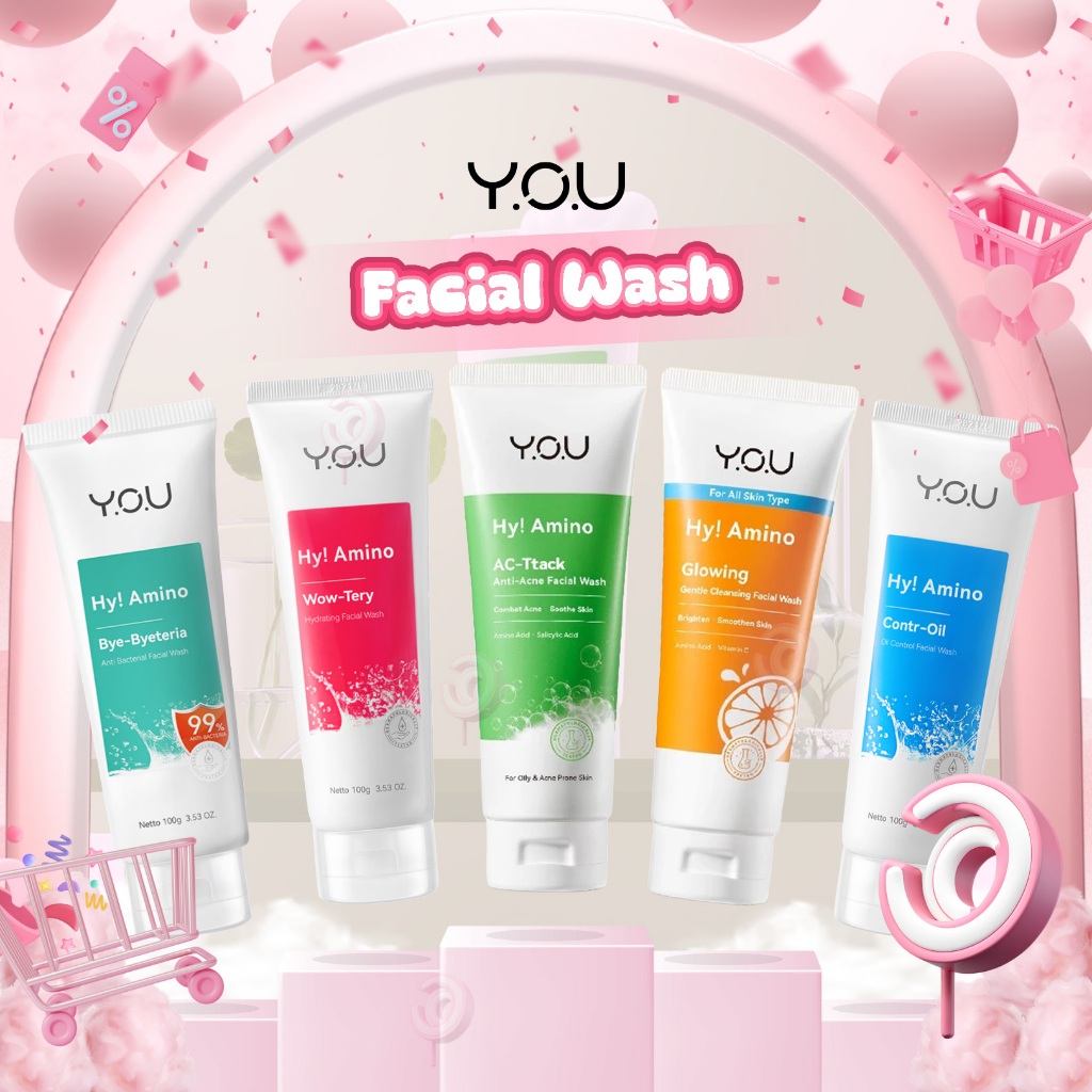Jual Y.O.U - FACIAL WASH ( 50 | 100 ml ) - Pembersih Wajah Hy! Amino ...