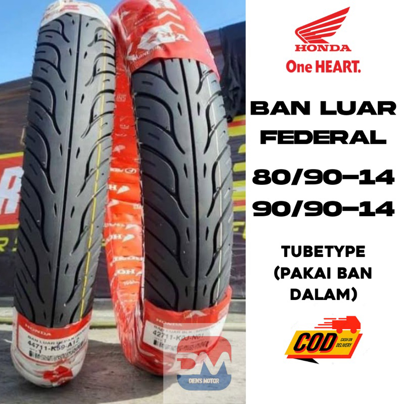 Jual Paket AHM FEDERAL 80 90 14 dan 90 90 14 FT235 asli HONDA Ban luar ...