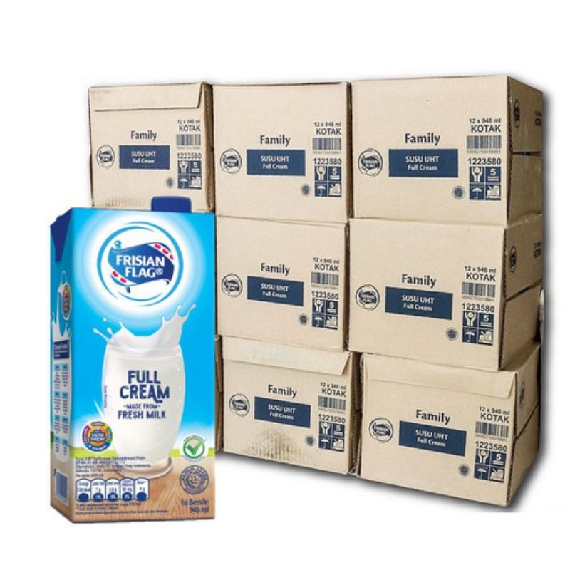 Jual Susu UHT Frisian Flag Fullcream 946ml Kartonan (1 karton isi 12) | Shopee Indonesia