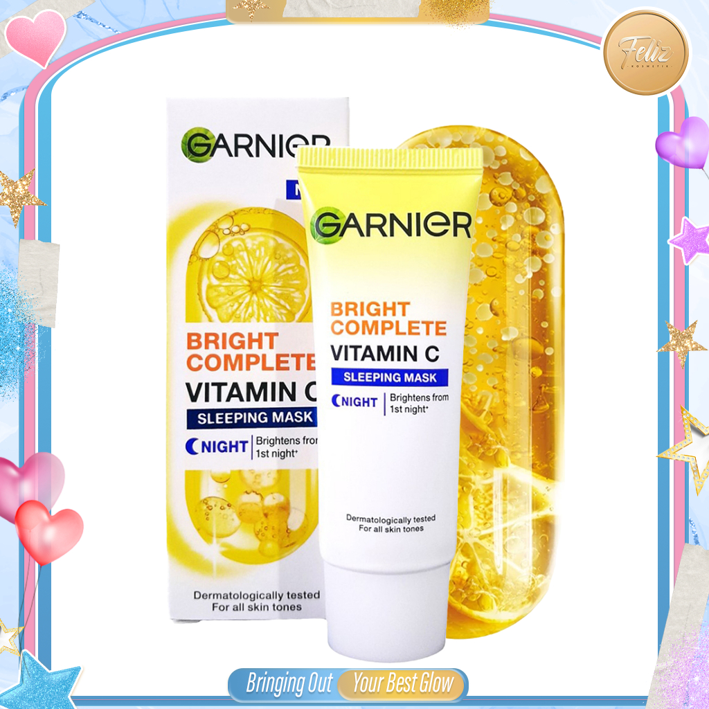 Jual * FELIZ * GARNIER Bright Complete Vitamin C Yoghurt Sleeping Mask Night 20ml | Shopee Indonesia