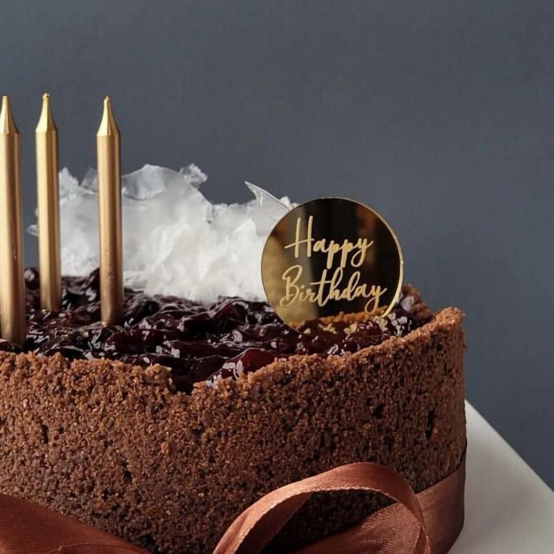 Jual TOPPER HBD BULAT AKRILIK MINI HIASAN / DEKORASI KUE ULANG TAHUN ...