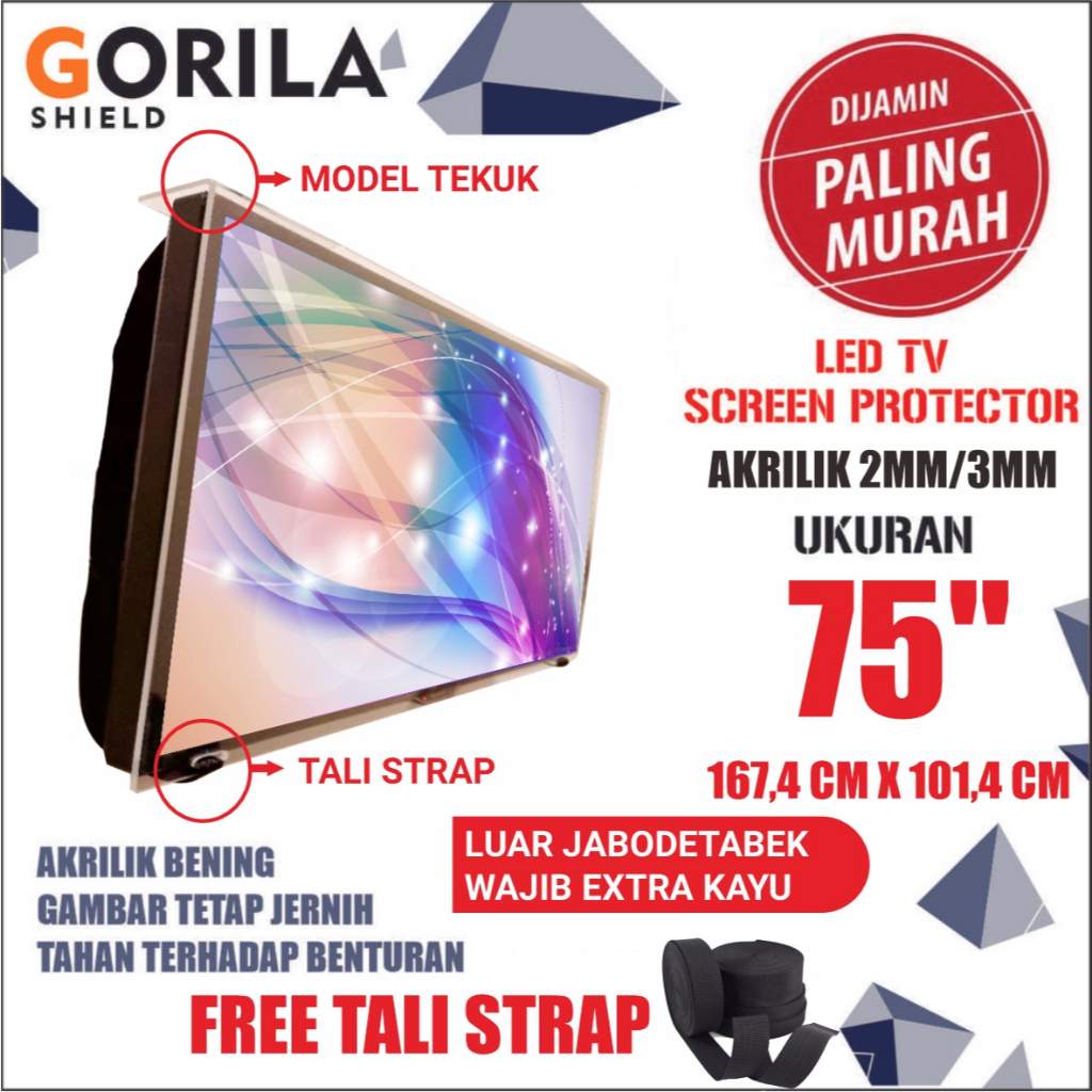 Jual Pelindung Layar TV LED 75"inch-Akrilik - Screen guard - Tempered ...
