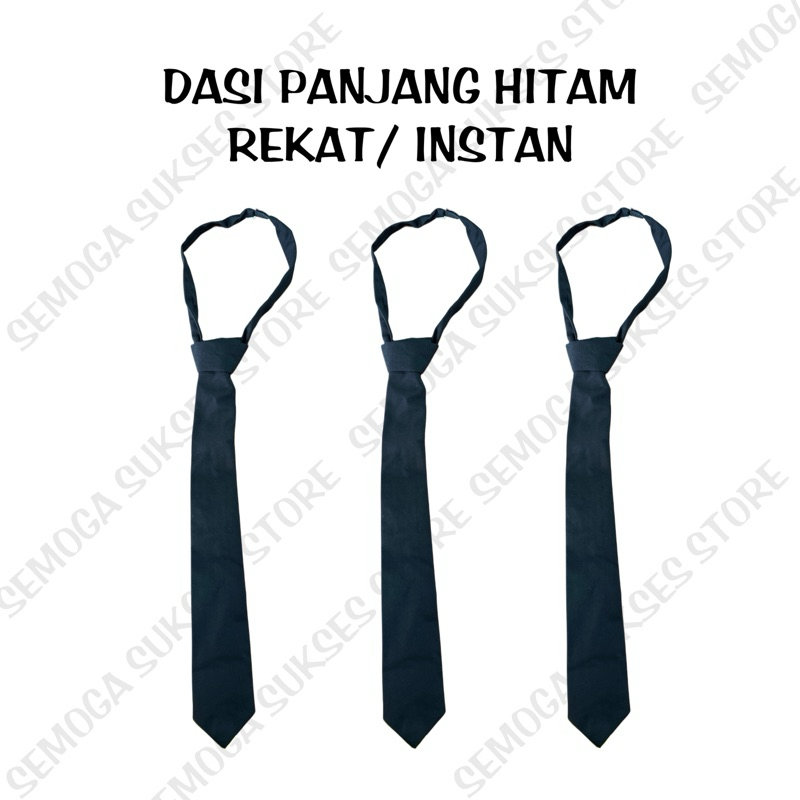 Jual Dasi Panjang Hitam Rekat/ Instan Langsung Pakai | Shopee Indonesia
