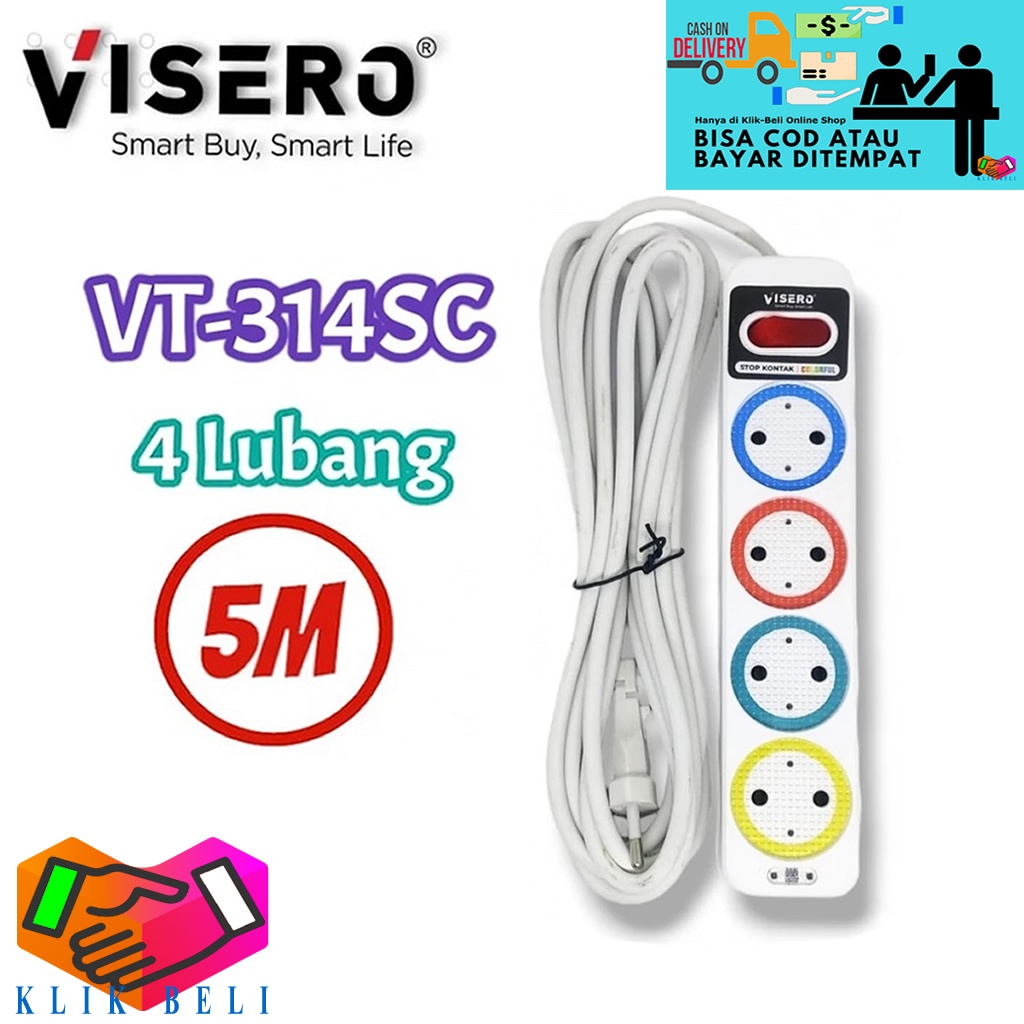 Jual Stop Kontak COLORFUL 4 Lubang + Panjang 5 Meter Full Colokan Kabel Cok Listrik SNI Saklar ...