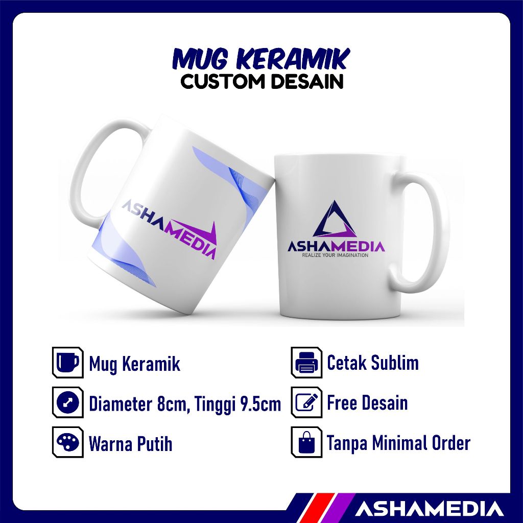 Jual Mug Keramik | Cangkir Custom | Asha Media | Shopee Indonesia
