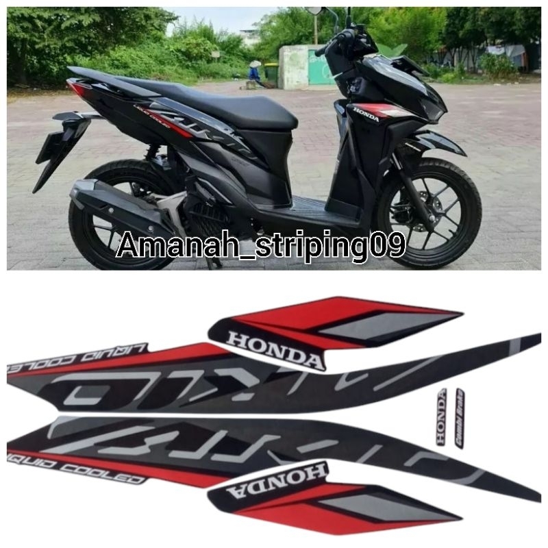 Jual Stiker striping standart motor Vario 125 warna hitam tahun 2021 ...